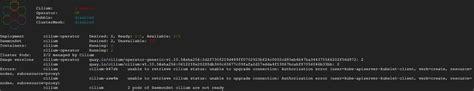 Install Cilium V1105 Unable To Retrieve Cilium Status Unable To