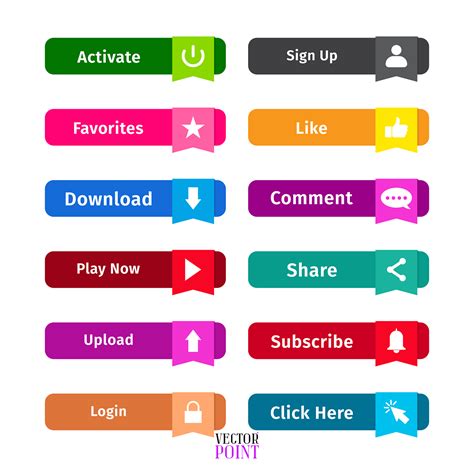 Set Of Web Buttons Modern Web Button Set Behance