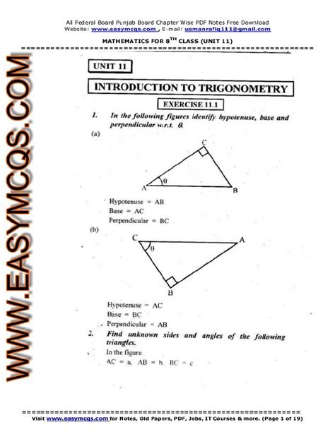 8th Math Solved Exercises Unit 11 Notes Pdf Pdf