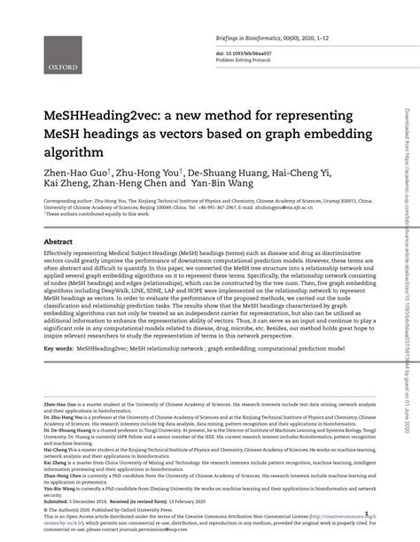 Pdf Meshheading2vec A New Method For Representing Mesh Headings As
