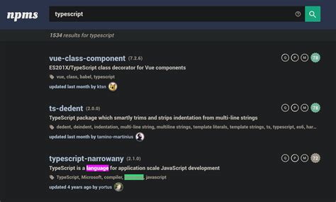 Search Result For Typescript Shows A Year Old Version · Issue 18