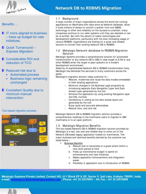 Network Database To Rdbms Brochure Pdf Ibm Db2 Databases