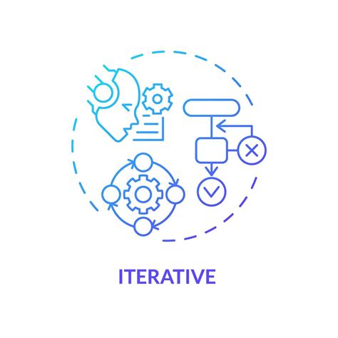 2d Gradient Iterative Icon Creative Isolated Vector Thin Line Blue