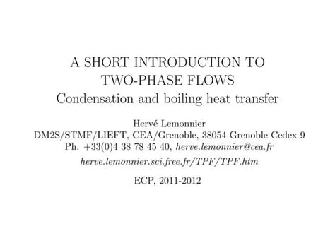 Introduction To Two Phase Flow Heat Transfer Ppt