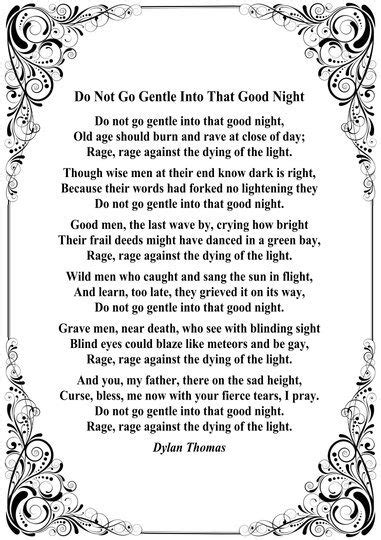 Do Not Go Gentle Dylan Thomas