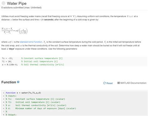 Solved Water Pipe O Solutions Submitted Max Unlimited