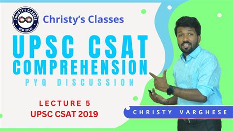 UPSC CSAT 2019 Top 5 PYQs Comprehension UPSC CSAT Christy Varghese GATE YouTube