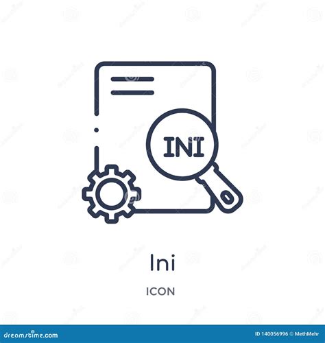 Linear Ini Icon From File Type Outline Collection Thin Line Ini Vector Isolated On White