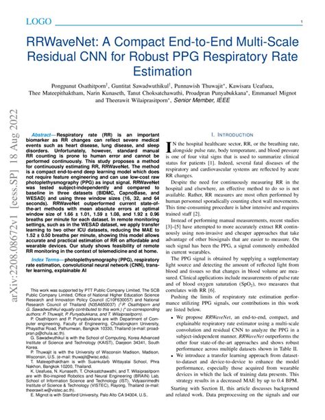 Rrwavenet A Compact End To End Multi Scale Residual Cnn For Robust Ppg