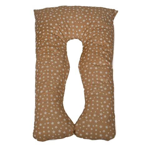 Възглавница Капинката за бременни и кърмене У образна бежови звезди от