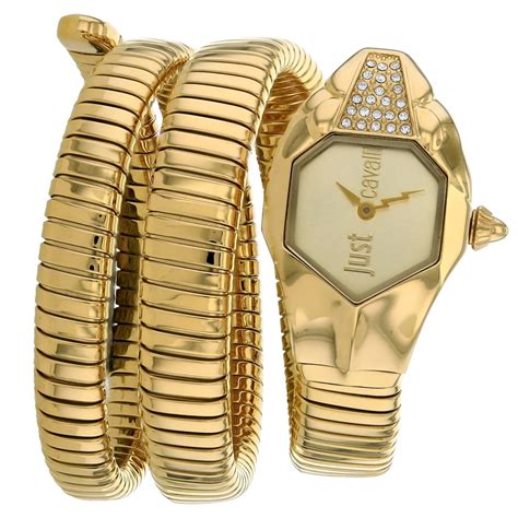 Just Cavalli Womens Glam Snake Silver Dial Watch Jc1l022m0025