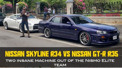 Nissan Skyline R34 Vs Nissan Gt R R35 Skyline Gtr R35 Gtt R34