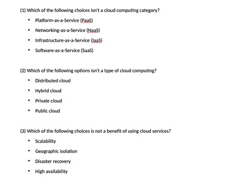 solved 1 which of the following choices isn t a cloud