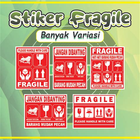 Jual A3 Stiker Fragile Sticker Jangan Di Banting Stiker Penanda Mudah Pecah Sticker