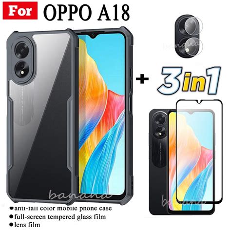 3 IN 1 OPPO A18 A 18 Anti Fall Mobile Phone Case For OPPO A38 A 38 Tempered Glass Film Lens