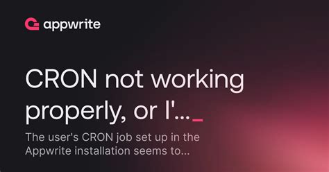 Cron Not Working Properly Or Im Missing Something Threads Appwrite