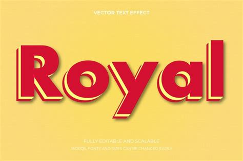 Premium Vector Vector Royal 3d Bold Style Editable Text Effect