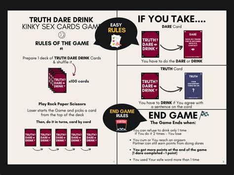Truth Dare Or Drink Kinky Sex Cards Game X Rated Drunk Cards For Date
