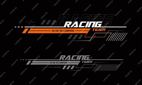 인쇄 준비 티셔츠 프리미엄 벡터를 위한 레이싱 팀 타이포그래피 디자인 프리미엄 벡터