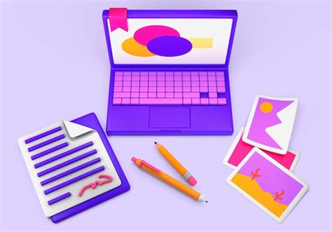 free psd 3d rendering of graphic design