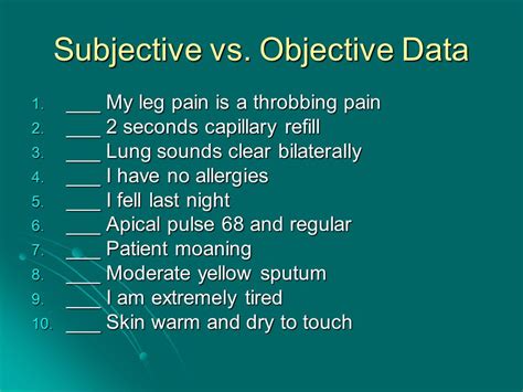 Objective Vs Subjective Data How To Tell The Difference Assessment Of