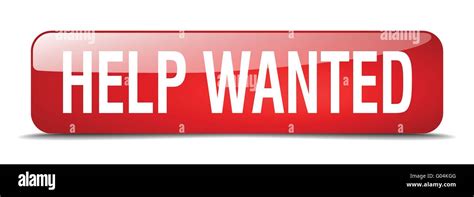 Help Wanted Red Square D Realistic Isolated Web Button Stock Vector Image Art Alamy