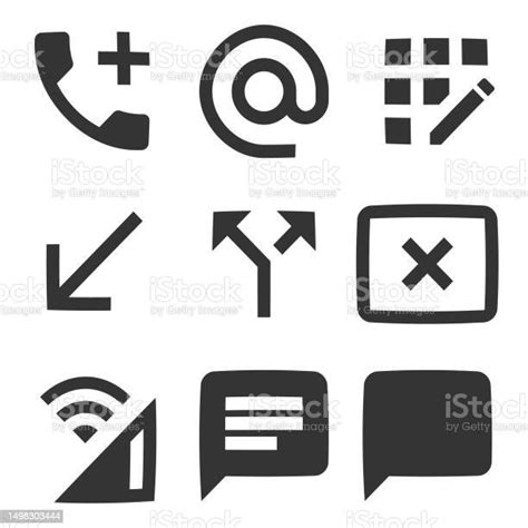 Set Of 9 Icons Editor A Set Vector Icons Outline Isolated Signs Linear Icons Set Stock