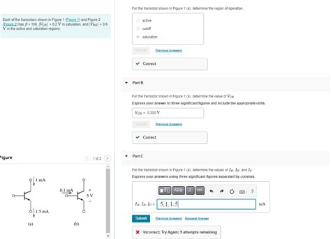 Solved For The Transistor Shown In Figure 1 A Determine