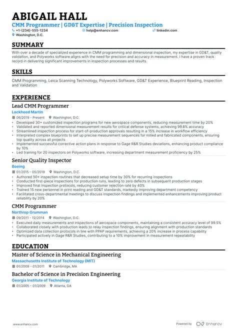 10 Cmm Programmer Resume Examples And Guide For 2026