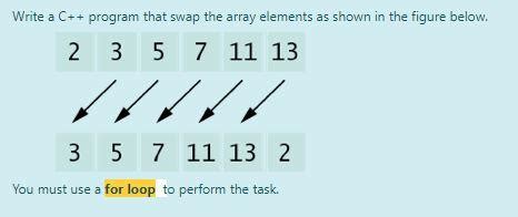 Solved Write A C Program That Swap The Array Elements As Chegg Com