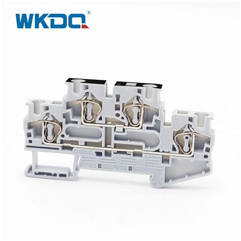 China 4 Mm2 Spring Cage Terminal Block 2 Level Din Rail Mounted With