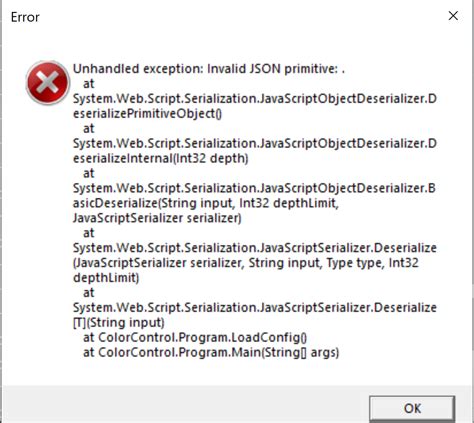 Json Error · Issue 32 · Maassoftcolorcontrol · Github