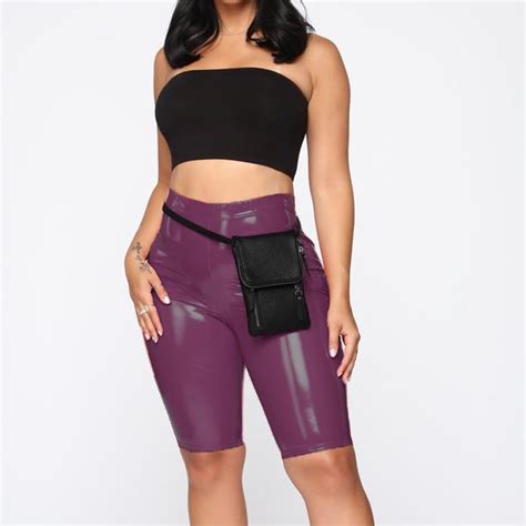 Купити Жіночі модні короткі штани з штучної шкіри еластичні колготки з високою талією вузькі