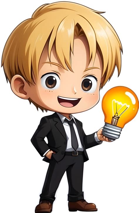 Ai Generated Anime Character With Blonde Hair And Lightbulb 35098261 Png