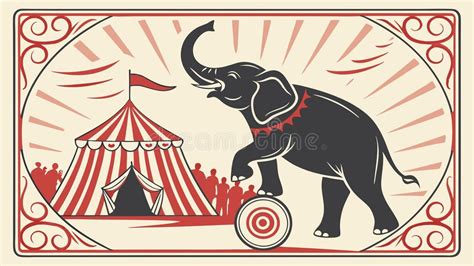 Circus Elephant Poster Vintage Circus Retro Elephant And Classic