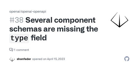 Several Component Schemas Are Missing The `type` Field · Issue 38
