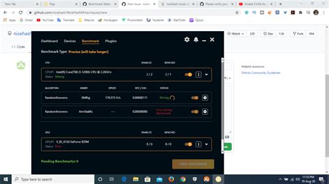 Nicehash Gpu1 Error Status And Not Working Error During Benchmark · Issue 2140 · Nicehash
