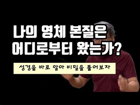 하나님과 나와의 영적관계 YouTube