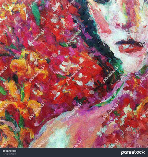 نقاشی دختر زیبای غمگین عاشق در انتظار معشوق بر فرش ایرانی 1644593