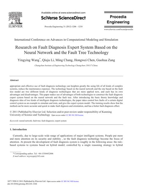 Pdf Research On Fault Diagnosis Expert System Based On The Neural Network And The Fault Tree