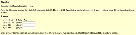 Solved Questionconsider The Differential Equation Y Y Solve