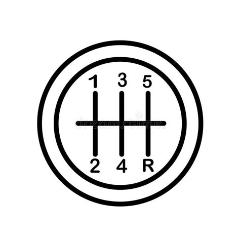 Gear Shifter Manual Transmission Flat Vector Icon Stock Vector