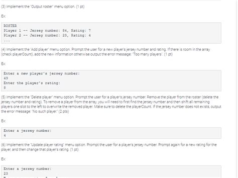 910 Lab Program Soccer Team Roster Functions