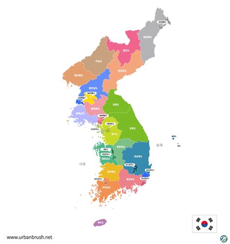 한반도 지도 일러스트 ai 다운로드 download Korean Peninsula Map 어반브러시