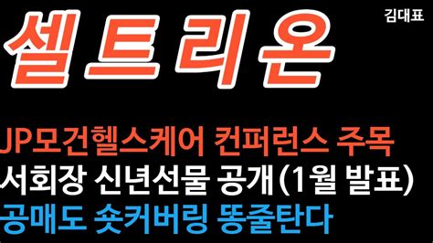 셀트리온 공매도 숏커버링 똥줄탄다 1월 서회장 신년선물 등장ㅣ 셀트리온주가 셀트리온주가전망 셀트리온전망 셀트리온실적