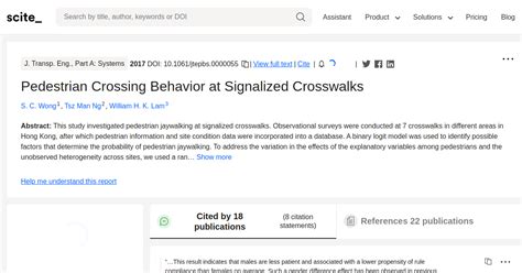 Citation Report Pedestrian Crossing Behavior At Signalized Crosswalks