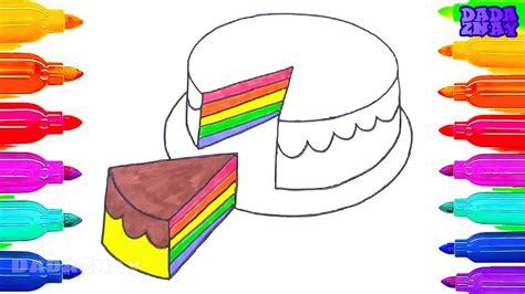 ТОРТ для детей Учим цвета Как нарисовать Торт Учимся рисовать ТОРТ РАДУГА Youtube