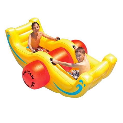 Swimline Sea Saw Rocker 2 Seat Yellow Inflatable Ride On In The Pool Floats Department At
