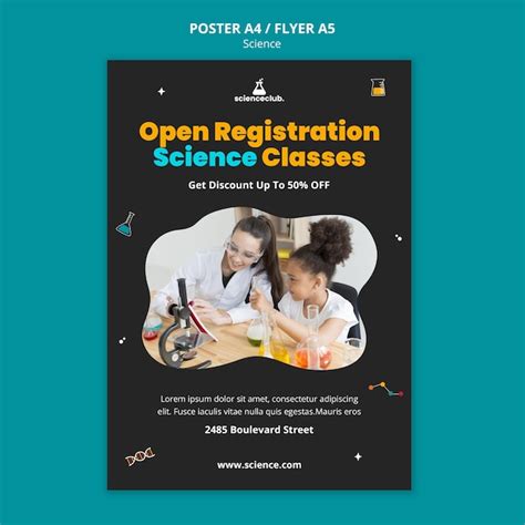 Free Psd Science Classes Poster Template
