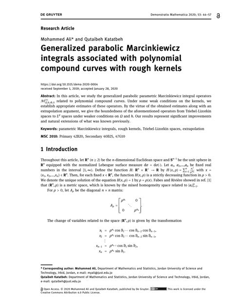 Pdf Generalized Parabolic Marcinkiewicz Integrals Associated With Polynomial Compound Curves